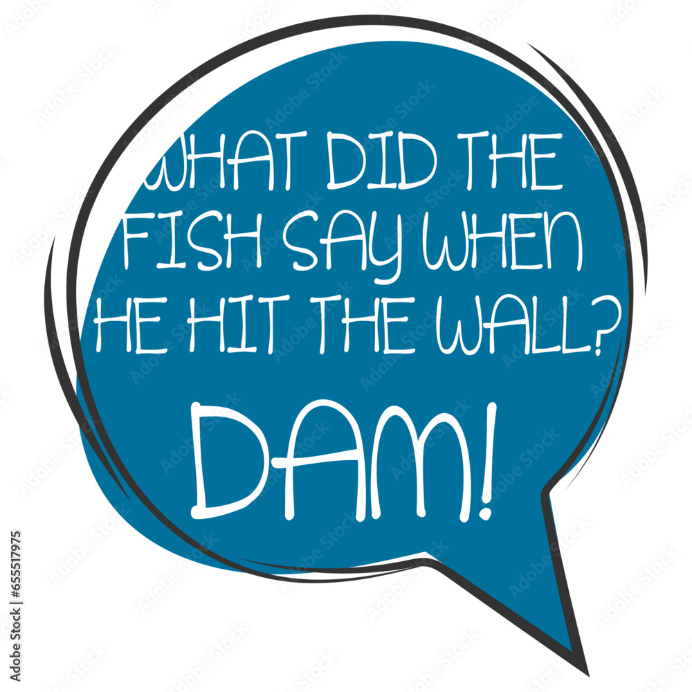 What Did The Fish Say When He Hit The Wall? - Dad Joke Illustration ...