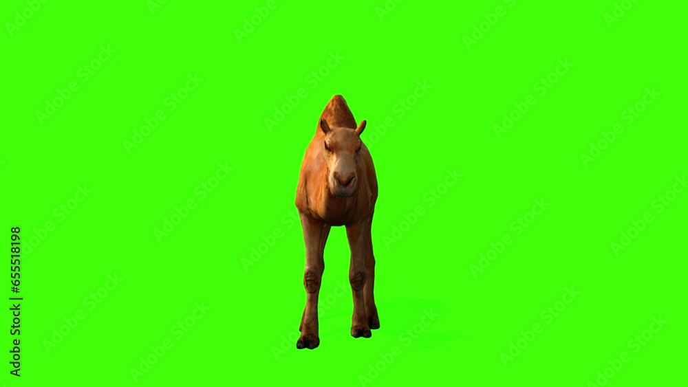 3D long-necked ungulate mammal of arid country Camel standing Loop able ...