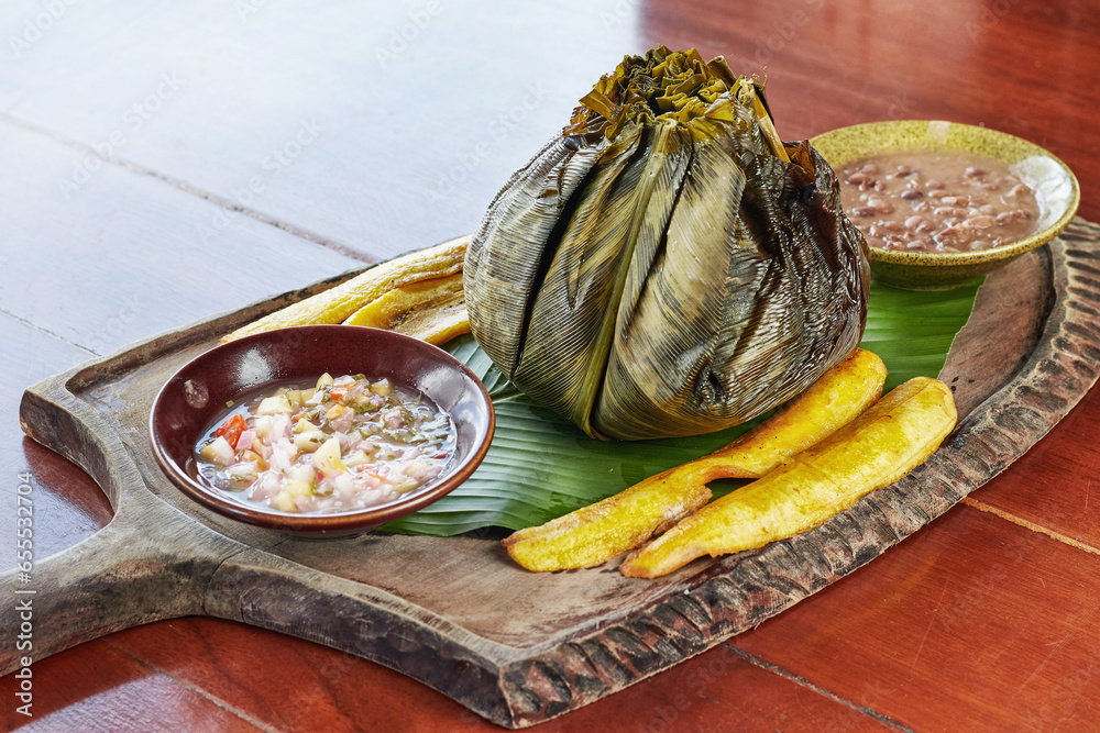 Typical food of Peruvian food, lomo saltado, anticuchos, ceviche ...