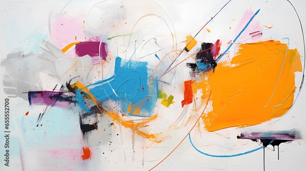 An abstract art painting that encapsulates the concept of creativity ...