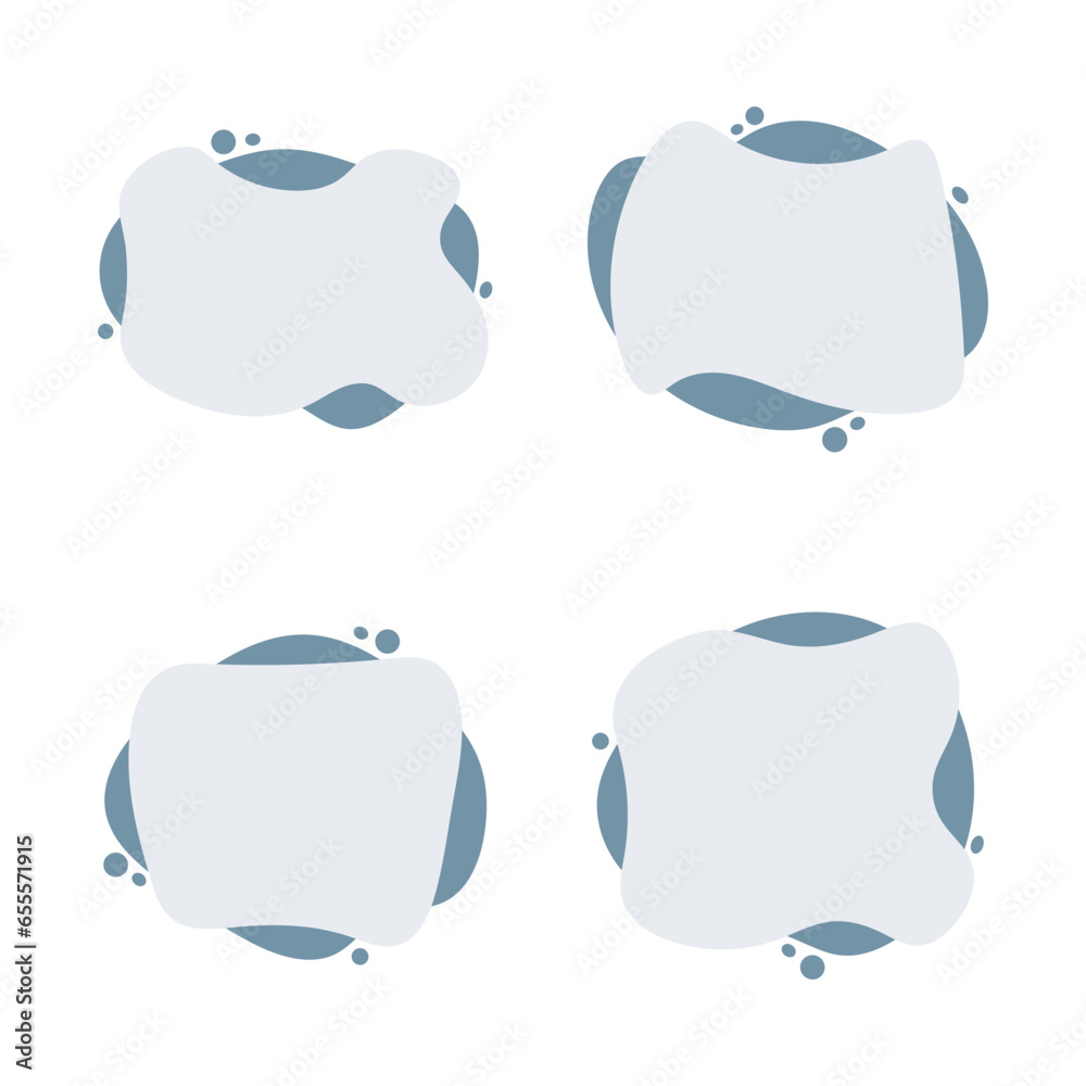 Blob Text Box Collection. In Abstract Design. Isolated Vector Stock ...