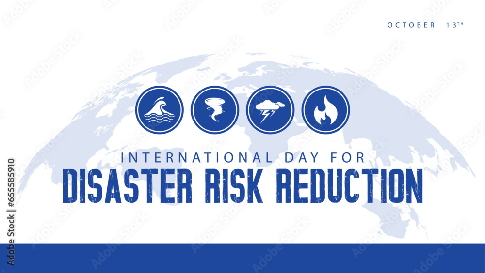international day for disaster risk reduction. Vector illustration of ...