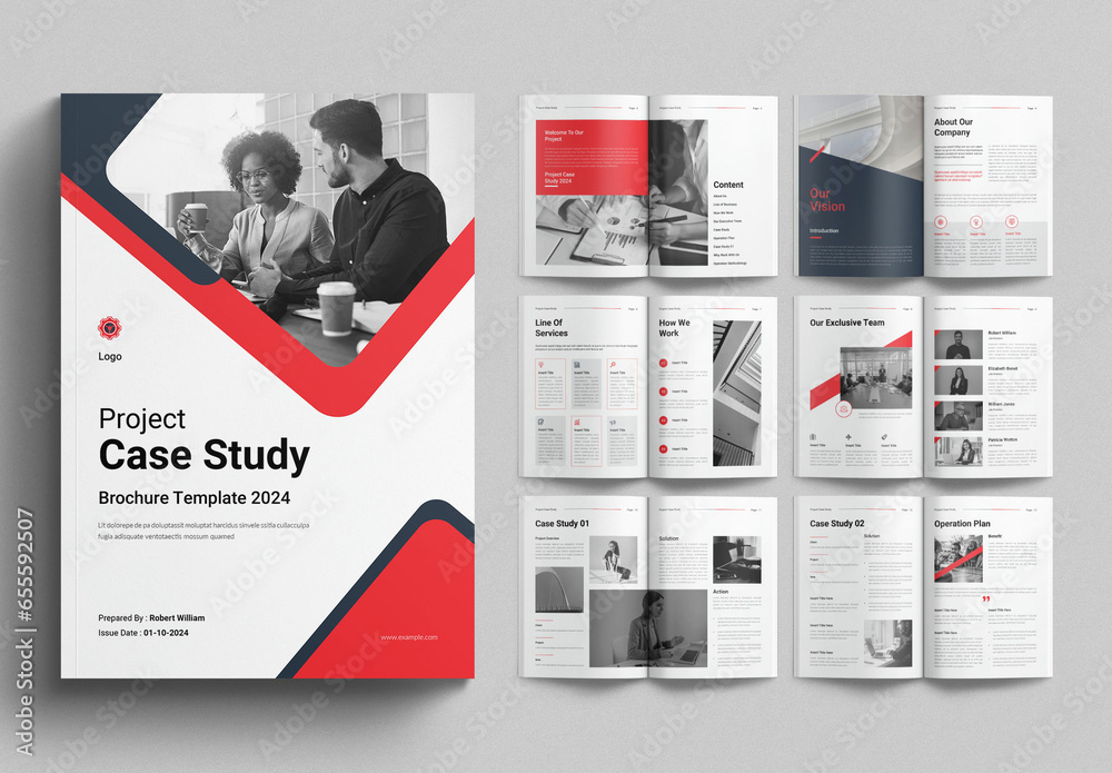 Modelo de Project Case Study Template Brochure Layout do Stock | Adobe ...