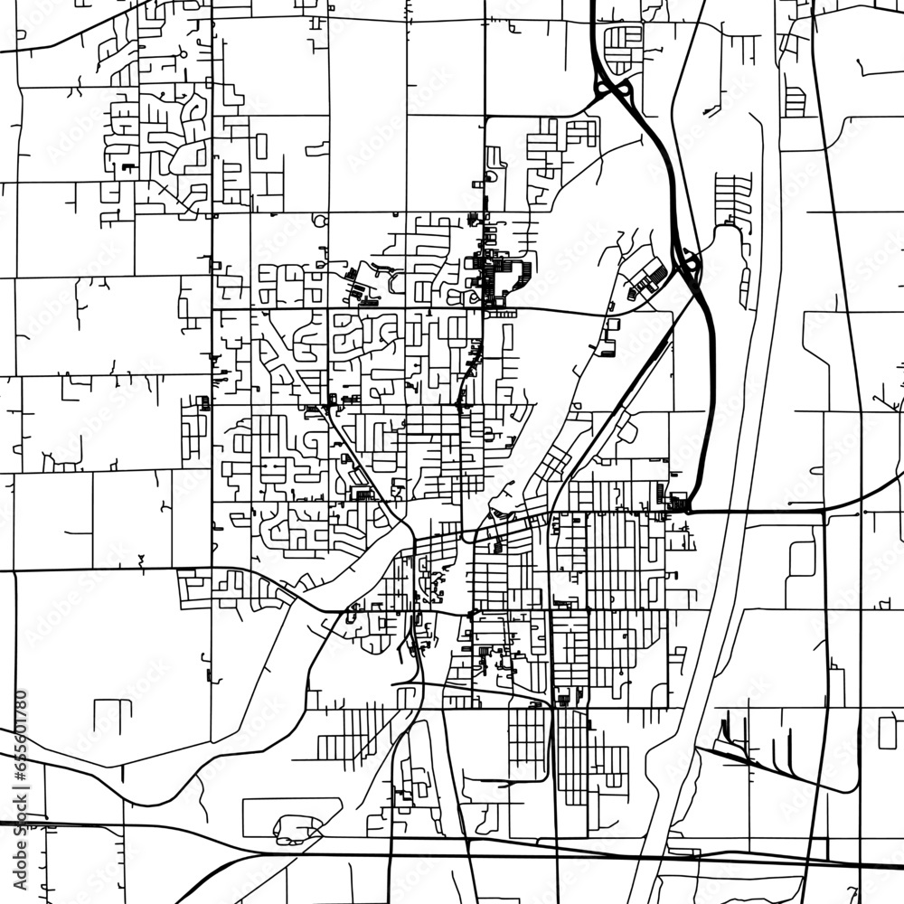 Square (1:1 aspect ratio) Vector city map of Welland Ontario in Canada ...