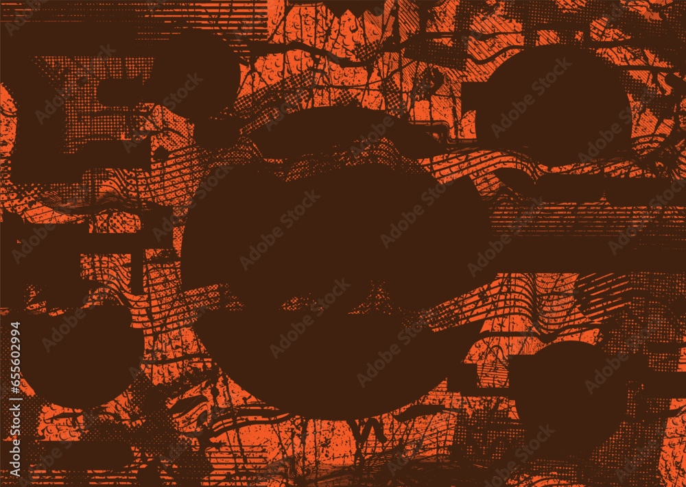 Distressed dotted design element. Duo tone, grunge poster . Modern art ...