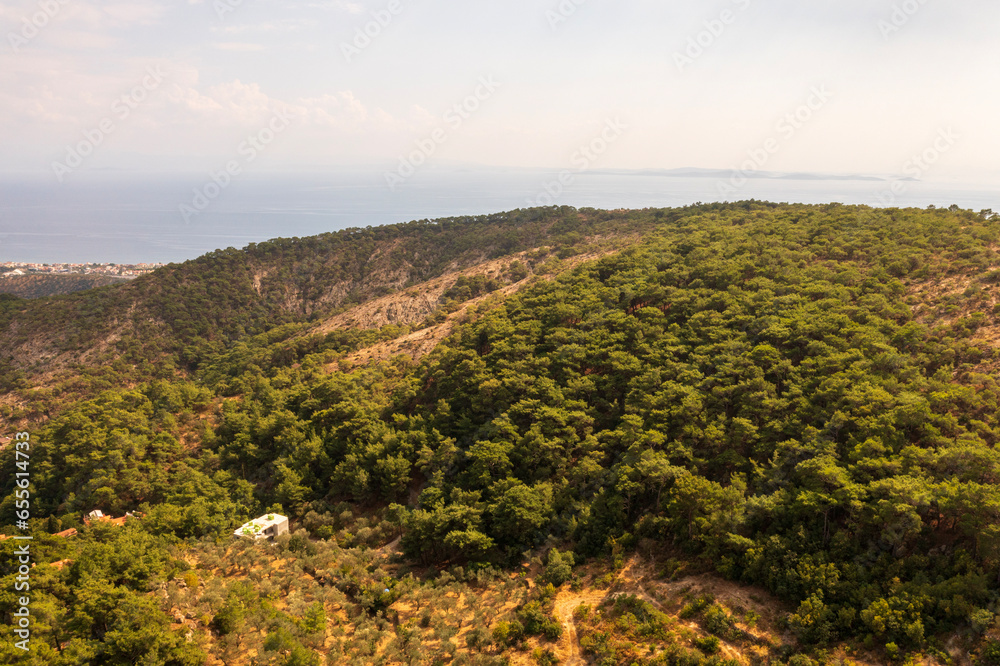 Yesilyurt is an old village in the skirts of Mount Ida. View of the ...