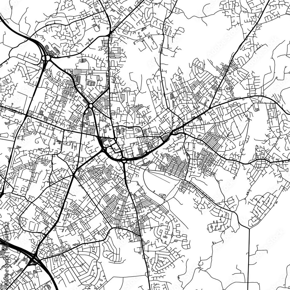 1:1 square aspect ratio vector road map of the city of Oldham in the ...