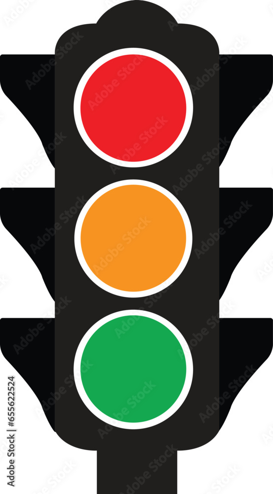 infographic traffic light with symbol in yellow, red, and green color ...