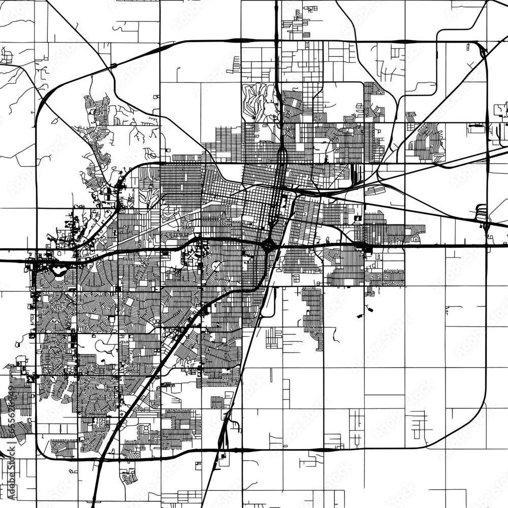 1:1 square aspect ratio vector road map of the city of Amarillo Texas ...