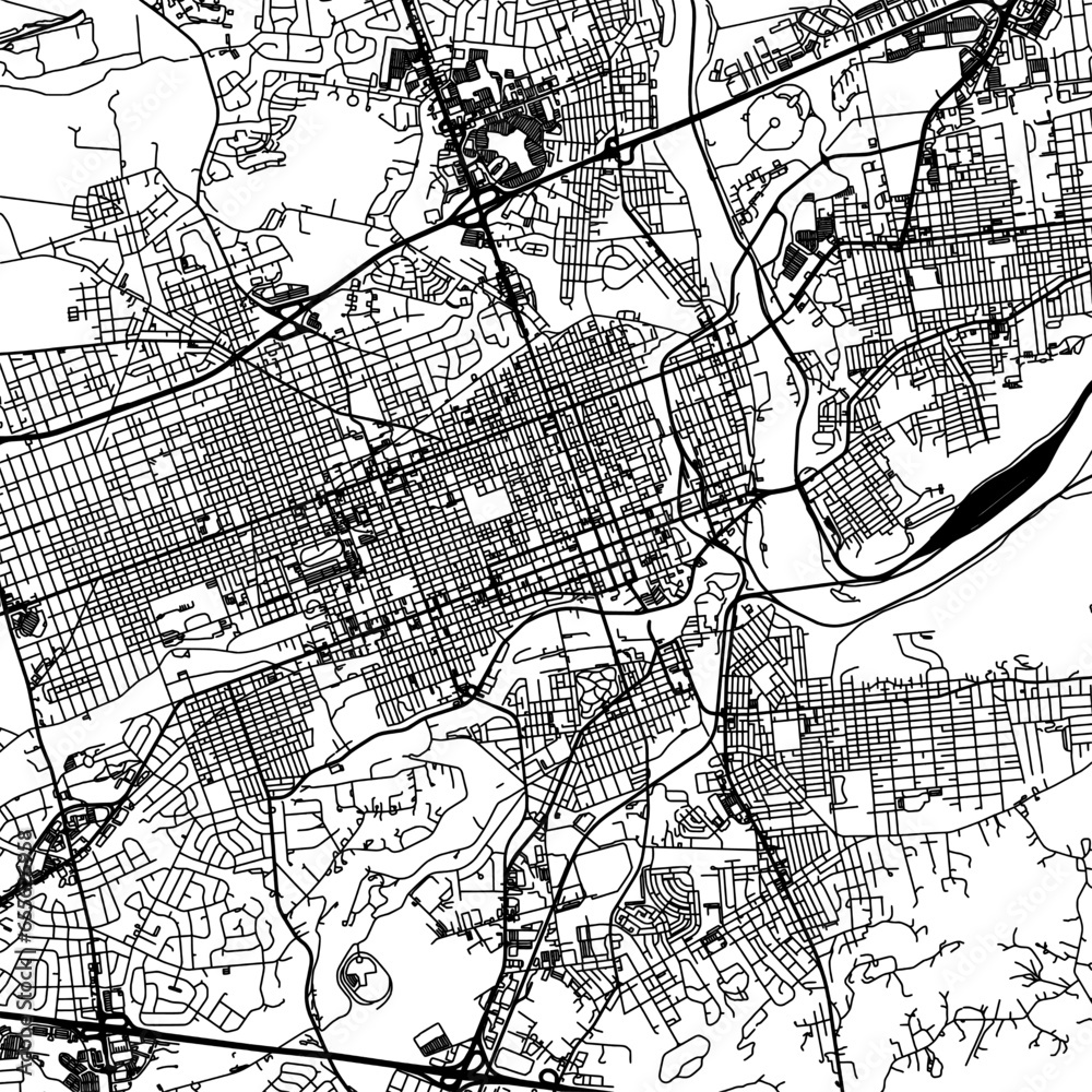 1:1 square aspect ratio vector road map of the city of Allentown ...