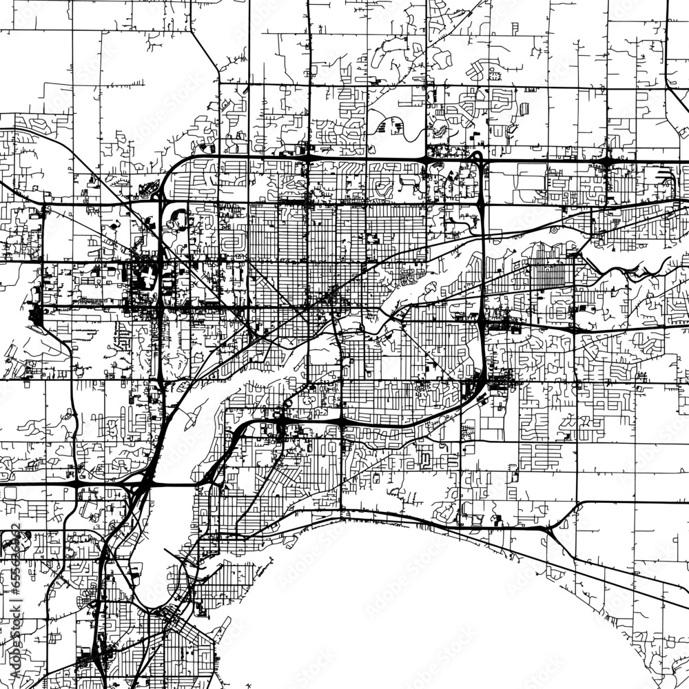 1:1 square aspect ratio vector road map of the city of Appleton ...