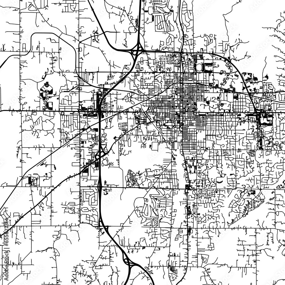 1:1 square aspect ratio vector road map of the city of Bloomington ...