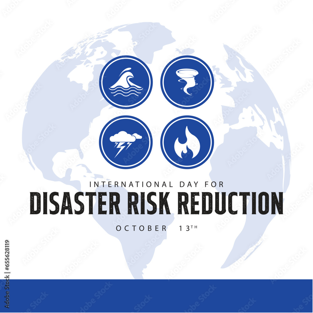 International day for disaster risk reduction. Vector illustration of ...
