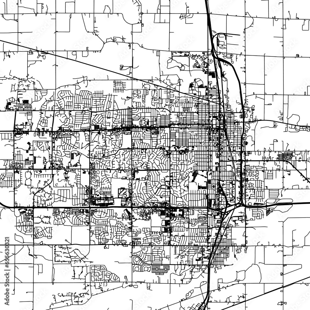 1:1 square aspect ratio vector road map of the city of Greeley Colorado ...