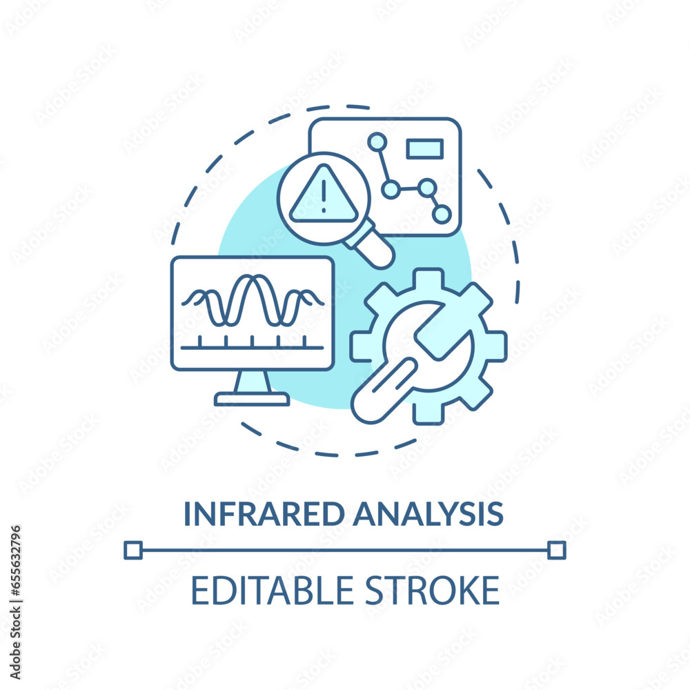 2D editable blue icon infrared analysis concept, isolated vector ...