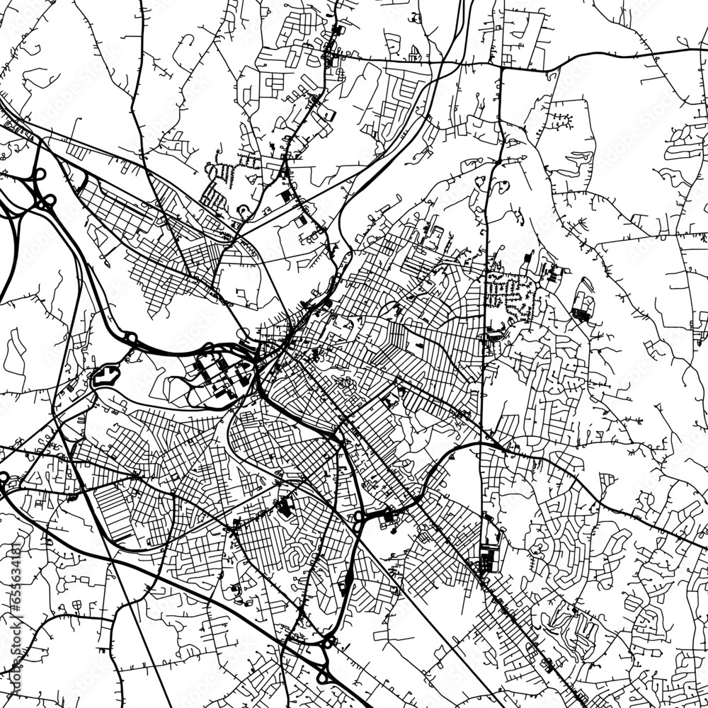 1:1 square aspect ratio vector road map of the city of Schenectady New ...