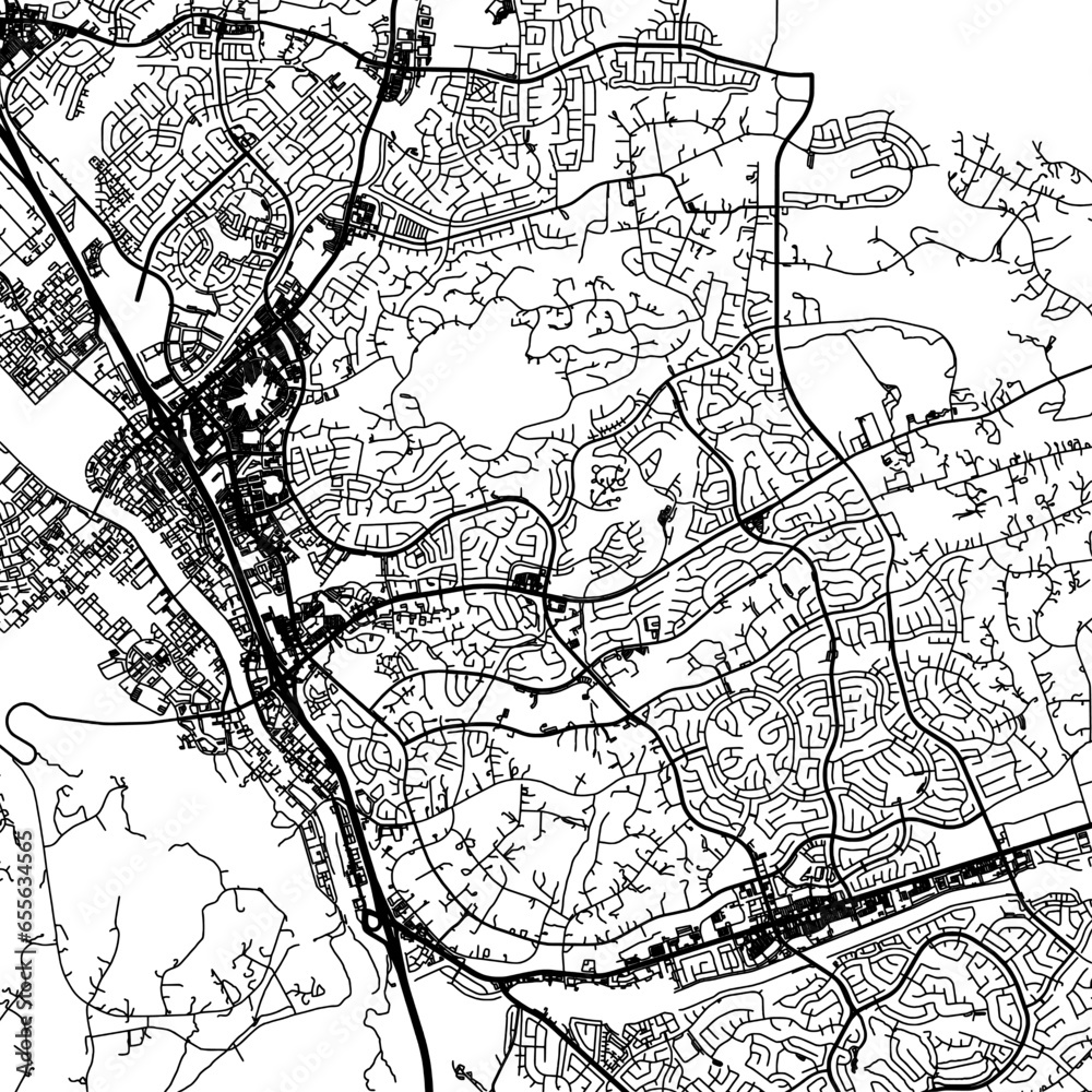 1:1 square aspect ratio vector road map of the city of Temecula ...