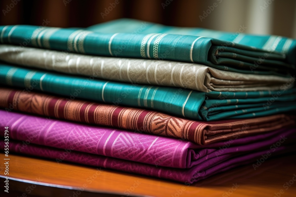 beautifully folded sarees in various colors and patterns Stock Photo ...