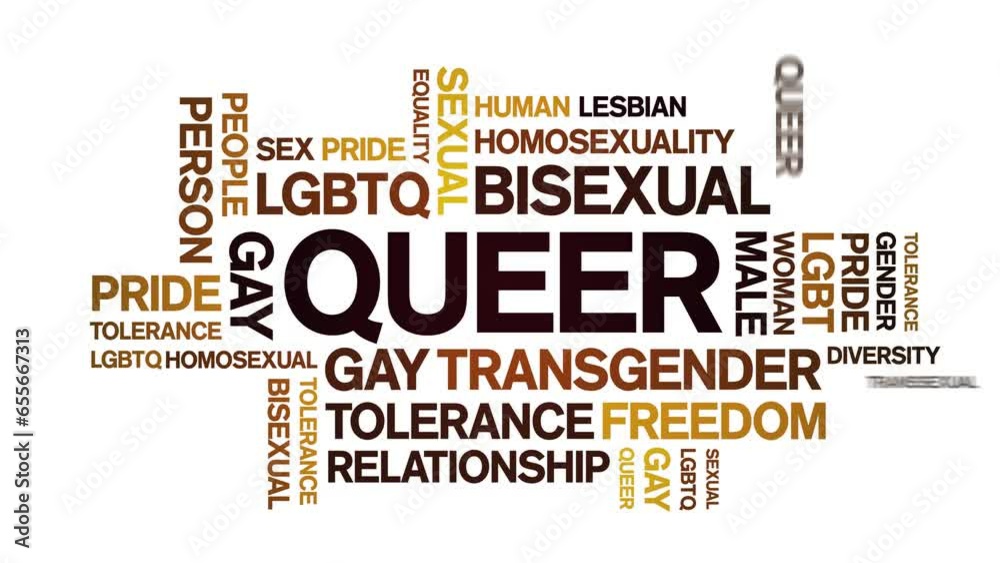 Queer animated tag word cloud;text design animation kinetic typography ...