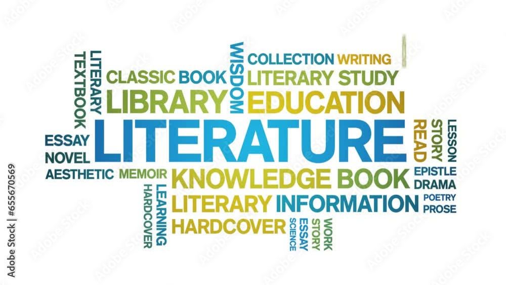 Literature animated tag word cloud;text design animation kinetic ...