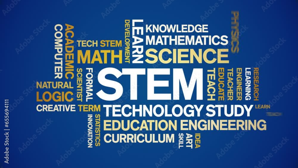 STEM animated tag word cloud;text design animation kinetic typography ...
