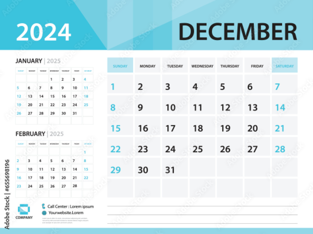 Calendar 2024 template, December 2024 year, Desk Calendar 2024 template ...