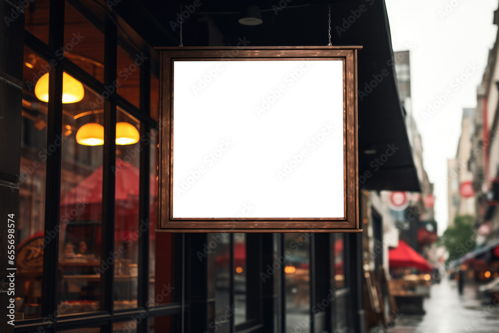 Blank store signage sign design mockup isolated. Signboard for logo ...