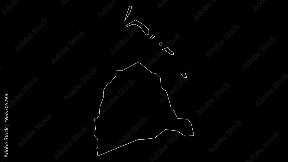 Hihifo district map of Wallis and Futuna outline animation Stock Video ...