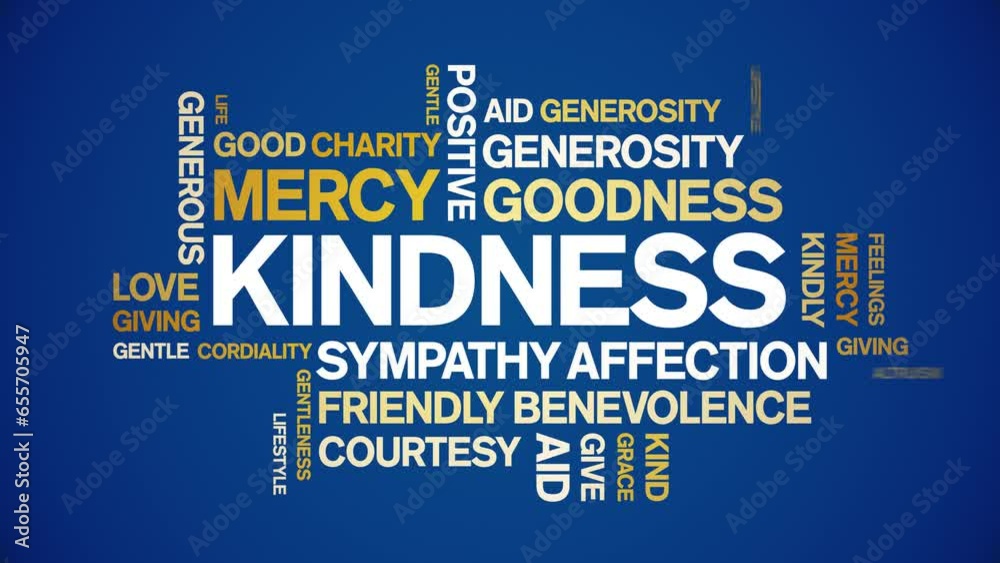 Kindness animated tag word cloud;text design animation kinetic ...