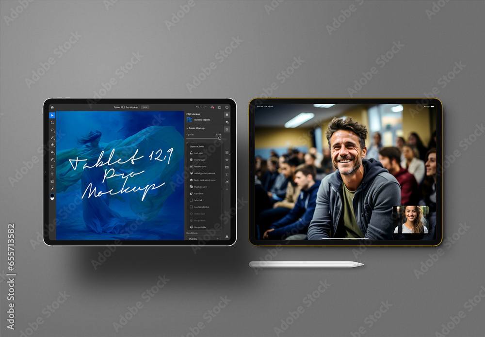 Tablet Pro Mockup Landscape Stock Template | Adobe Stock