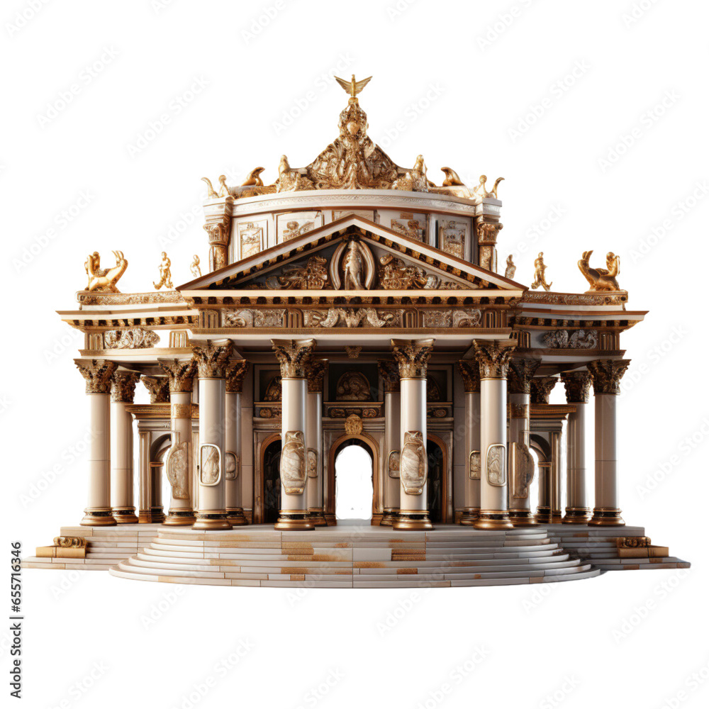 3D rendering of an ancient Greek temple complex PNG Cutout, Generative ...