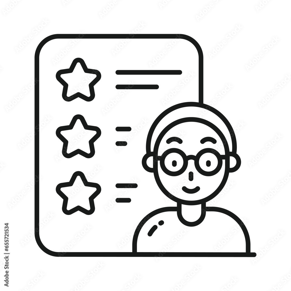 An icon of employee feedback in modern style, employee performance ...