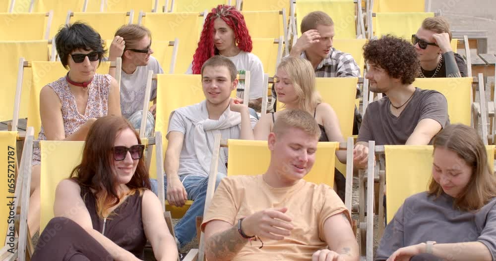 Social interaction among a group of people. Dynamic process of ...