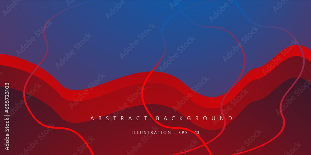 Blue and red wave vector background for corporate concept, template ...