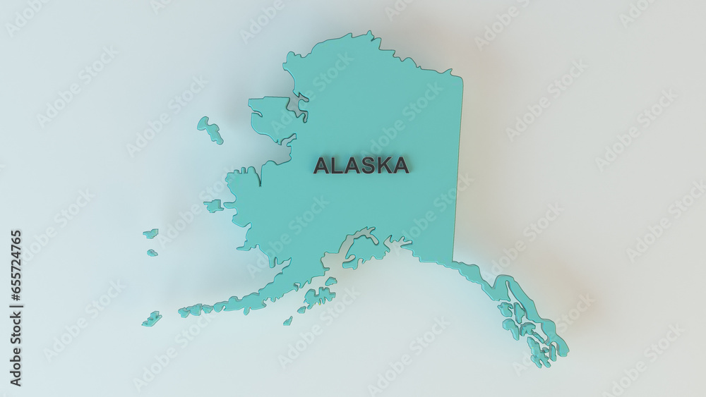 Alaska 3D Map illustration Stock Illustration | Adobe Stock