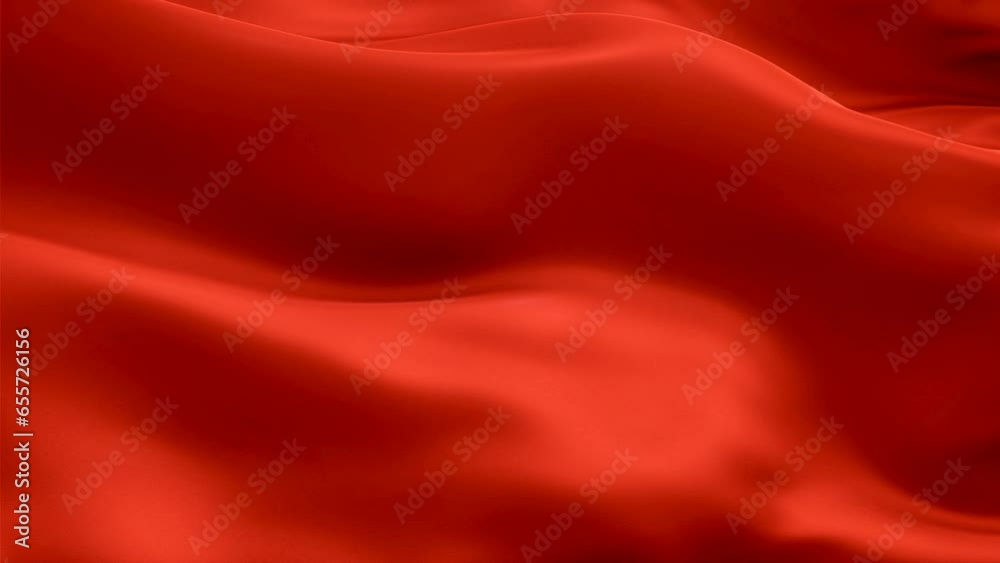 Vidéo Stock Silk Flag Animation of Vermilion color background video ...
