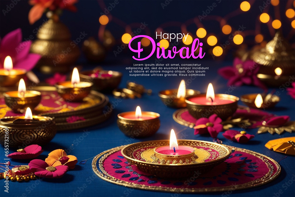 Happy diwali indian festival background with candles diwali day happy ...