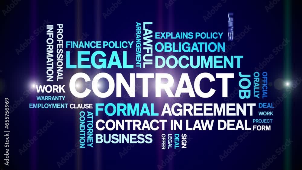 Contract animated tag word cloud;text design animation kinetic ...