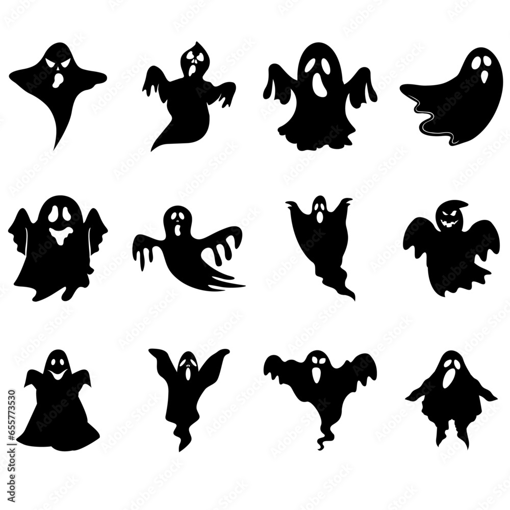 Halloween Ghost Svg Halloween Ghost Bundle Svg Ghost Svg Funny Halloween Ghost Silhouette