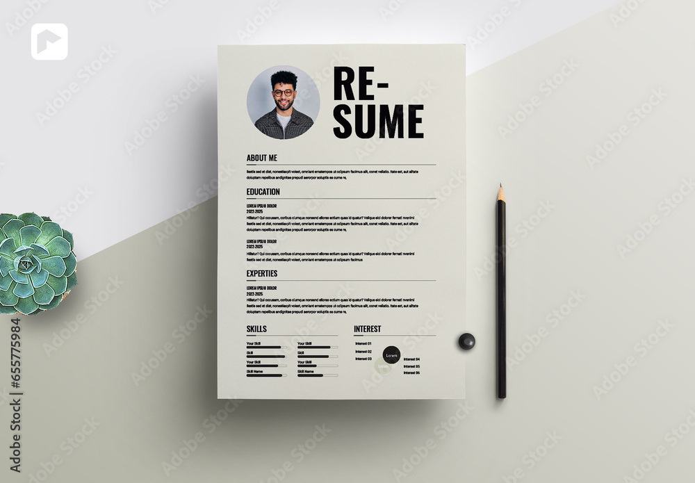 Resume Layout Stock Template | Adobe Stock