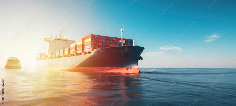 Container ship, cargo shipping business, cargo freighter Logistics ...