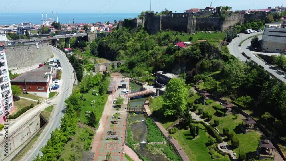 The architectural wonders of Trabzon, Turkey, with a top view featuring ...