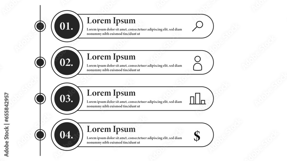 table of content infographic list, workflow template for presentation ...