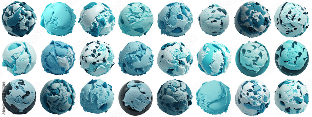 set of blue moon / smurf-blue / marshmallow-sweet ice cream balls ...