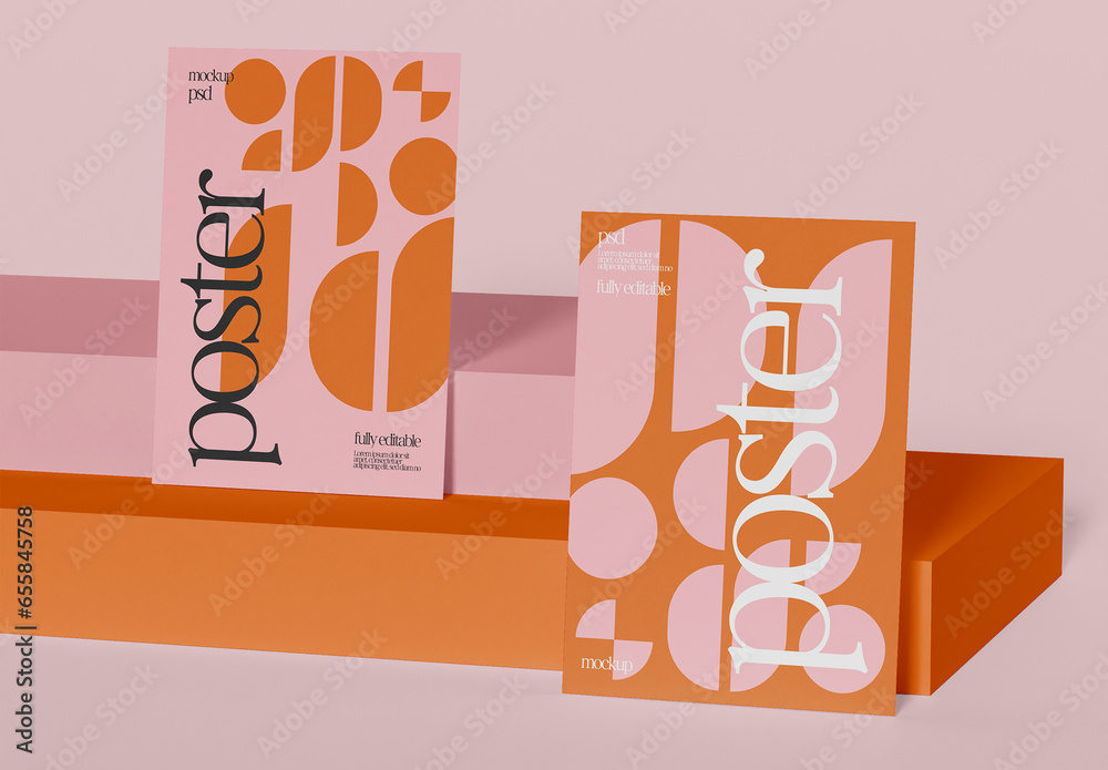 Standing Posters Mockup Stock Template | Adobe Stock