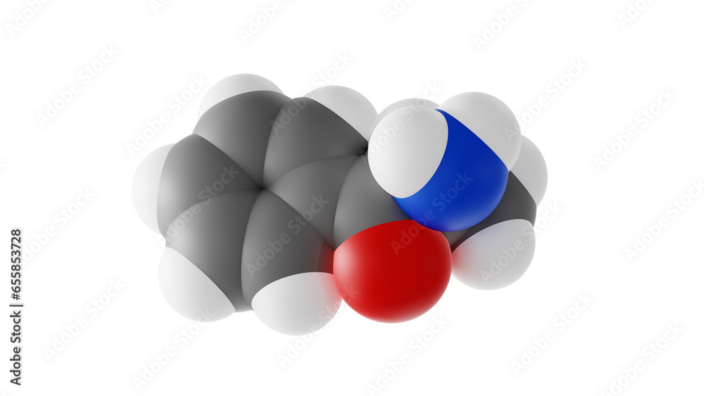 cathinone molecule, benzoylethanamine molecular structure, isolated 3d ...