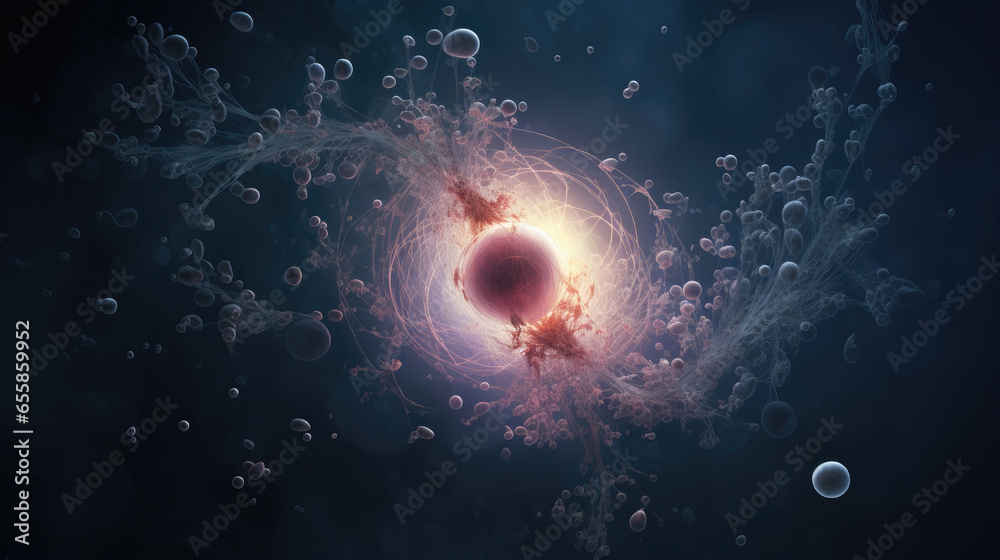 Generative AI, egg, oocyte fertilized by sperm, conception under a ...