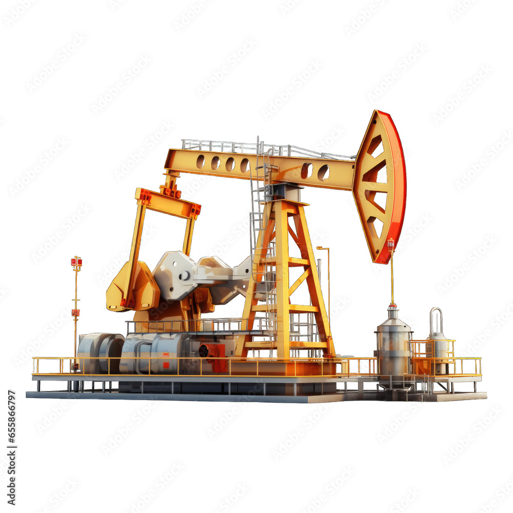 Oil pump jack. Transparent background or PNG file. Generated by AI ...