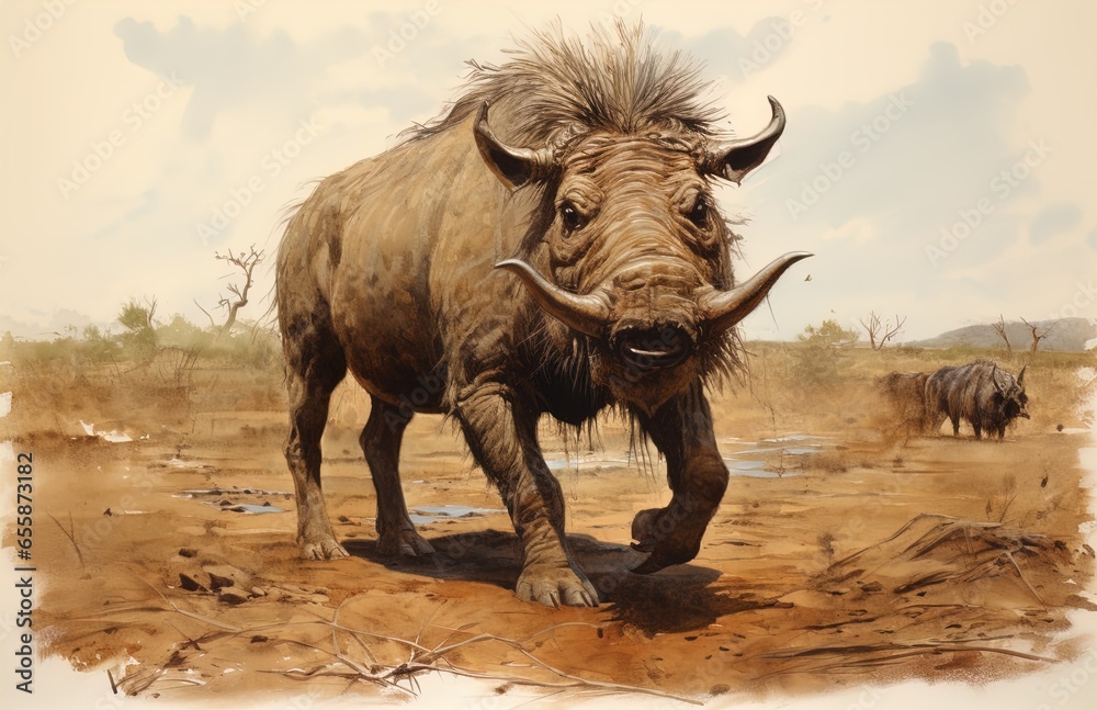 A fierce warthog in the desert. Great for stories about safaris, the ...