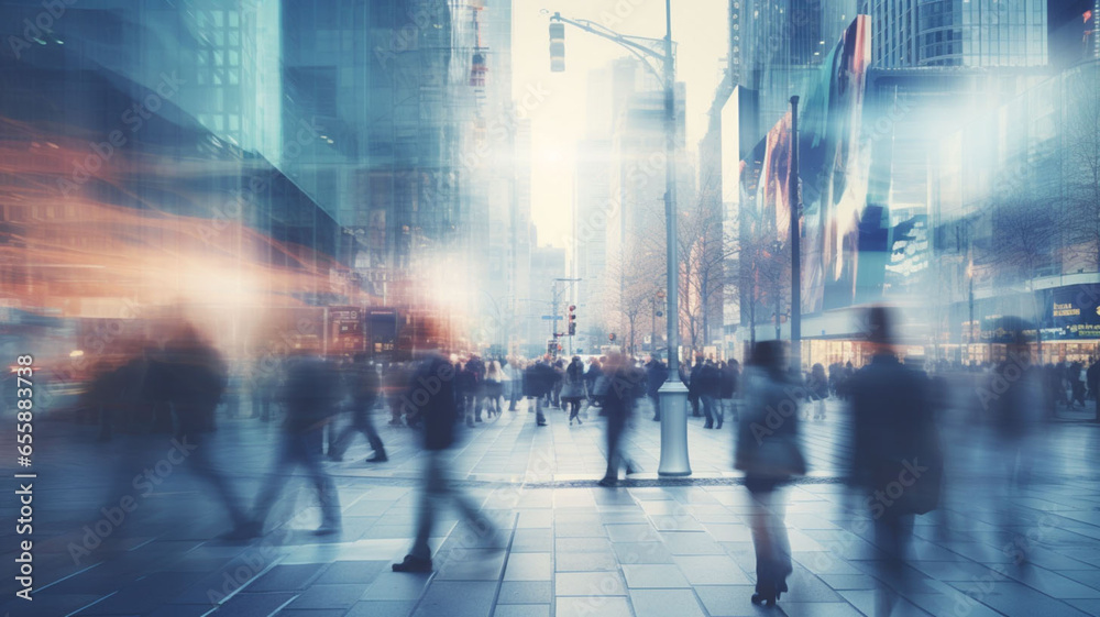 Symphony of Urban Life: Blurred Motion of City Dwellers in a Dynamic ...